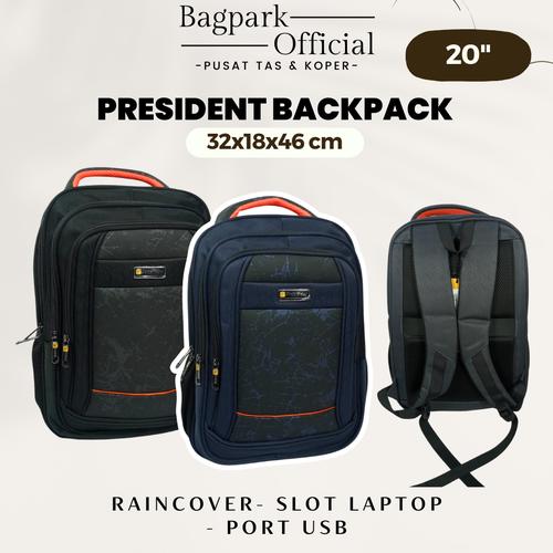 Jual Tas Ransel President Backpack Laptop Import Tebal Free Rain Cover ...