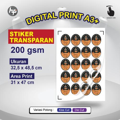 Jual PRINT STIKER LABEL KEMASAN BAHAN STIKER VINYL, TRANSPARAN A3 ...
