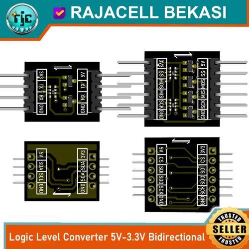 Jual LLC Logic Level Converter for 5V-3,3V Bidirectional Serial I2C SPI ...