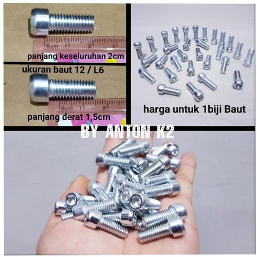 Jual Baut Kaca Spion Tomok Variasi Mur Sekrup L6 Ukuran Derat 12/14 ...