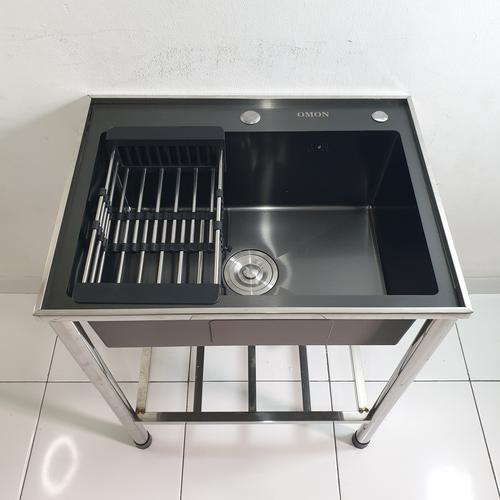 Promo kitchen sink meja bak cuci piring portable 6045f black full ...