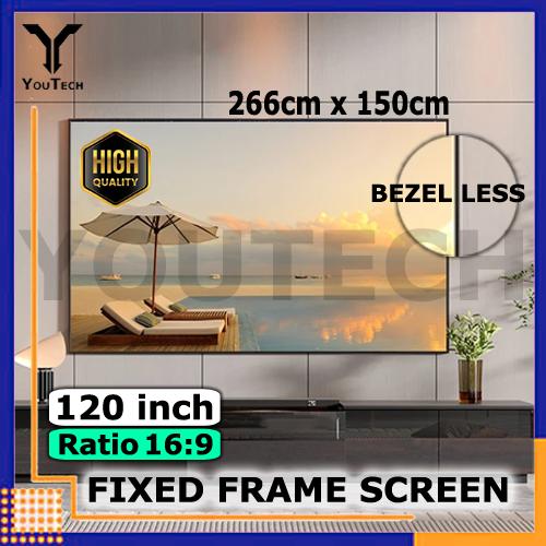 Jual Layar Proyektor Fixed Frame 120” 16:9 White Screen - Fix Frame ...