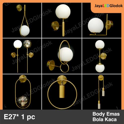 Jual Lampu Dinding Minimalis Kamar Tidur Ruang Tamu Modern Aesthetic Emas 12 - C - Kaca 15 cm ...