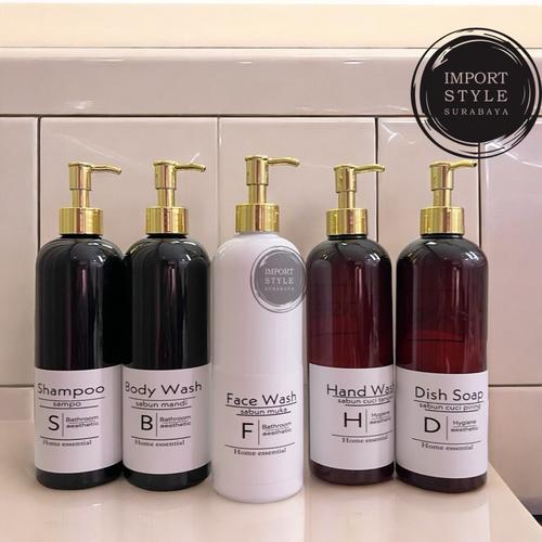 Jual BOTOL SLIM 500ML HITAM PUTIH AMBER BENING CLEAR SIMPLE DESIGN ...