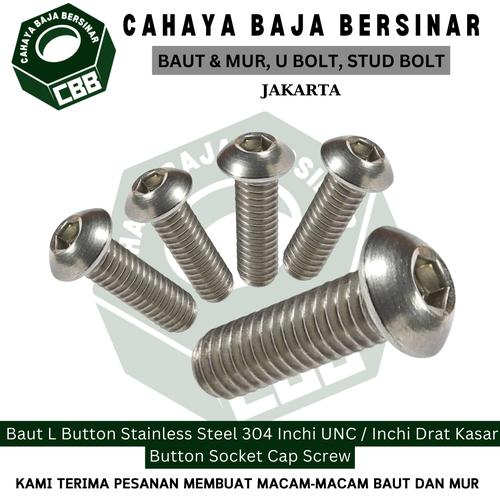 Jual Baut L Button Stainless Steel 304 Inchi UNC #5-40G / Inchi Drat ...