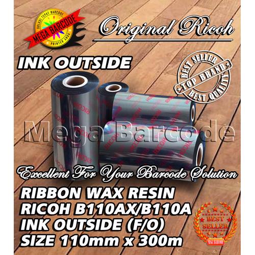 Jual Ribbon RICOH B110A/B110AX Wax Resin 110mm x 300m - Label Barcode ...