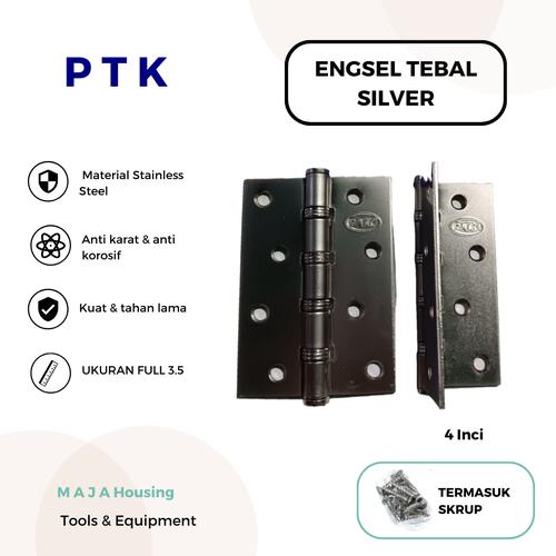 Jual Engsel Tebal 3" inch/4" inch/5" inch Silver | Engsel Pintu - 3 ...