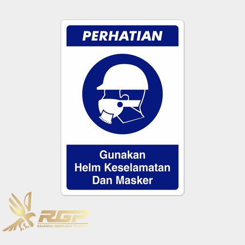 Jual Rambu APD Gunakan Helm Keselamatan Dan Masker Aluminium ...