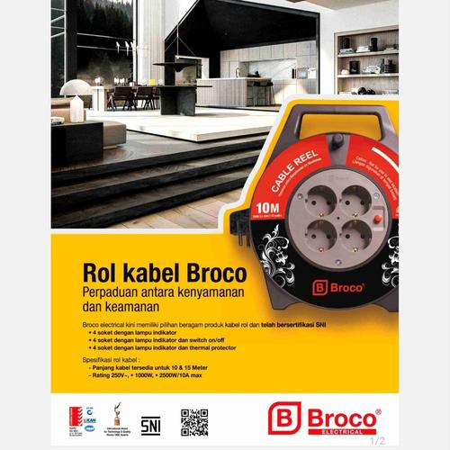 Jual Kabel Roll 10M BROCO 4 stop kontak + lampu indikator + Switch ...