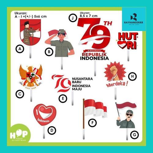 Jual Ray || Topper Dirgahayu Ri 17 Agustus Hut Kemerdekaan Hiasan Cake ...