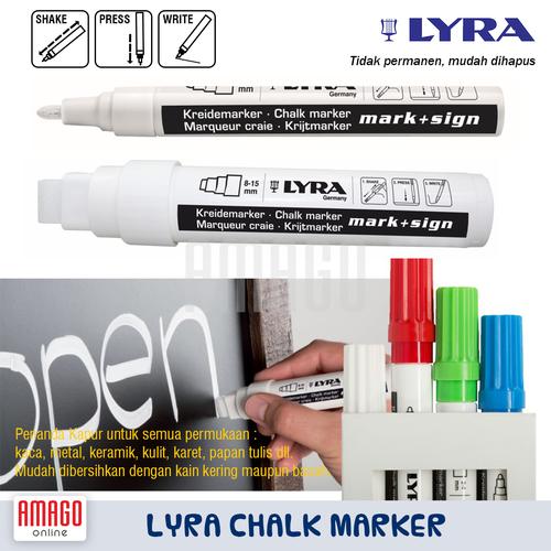 Jual Lyra Chalk Marker - Spidol Kapur putih dan warna penanda - pilih ukuran - Putih Kecil ...