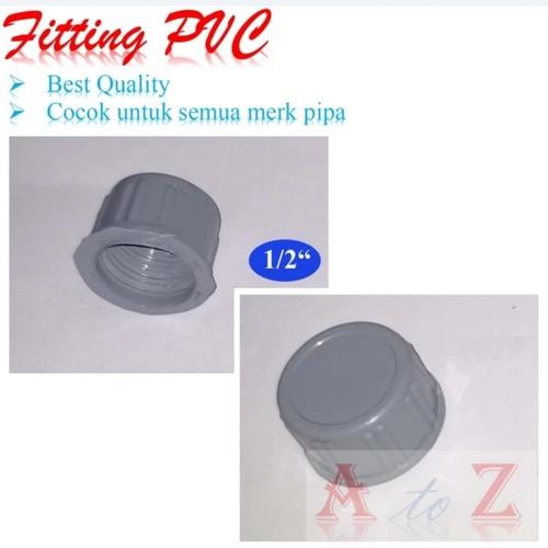 Jual tutup pipa 1/2 inch/cap/ddd 1/2"/dop drat dalam pvc 1/2 in - harga ...