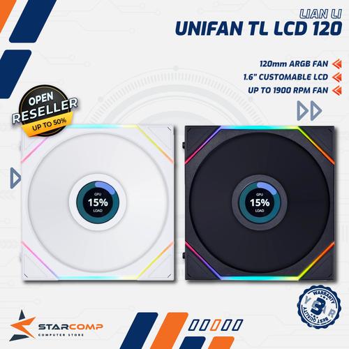Promo LIAN LI UNIFAN TL LCD 120 Single Pack with 1.6” LCD Screen 120mm ...