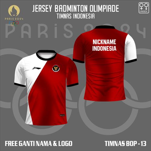 Jual Jersey kontingen timnas Indonesia 2024 baju kaos badminton - Putih ...