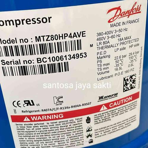 Jual Compressor Danfoss model Piston MTZ80HP4AVE - MTZ80 - Jakarta ...