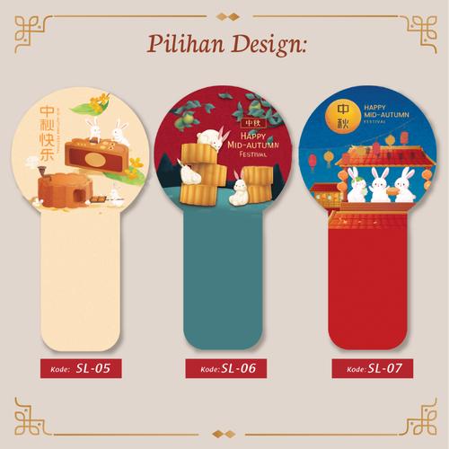 Jual Sticker Ribbon Mooncake Festival Stiker Lidah Box Moon Cake Label ...