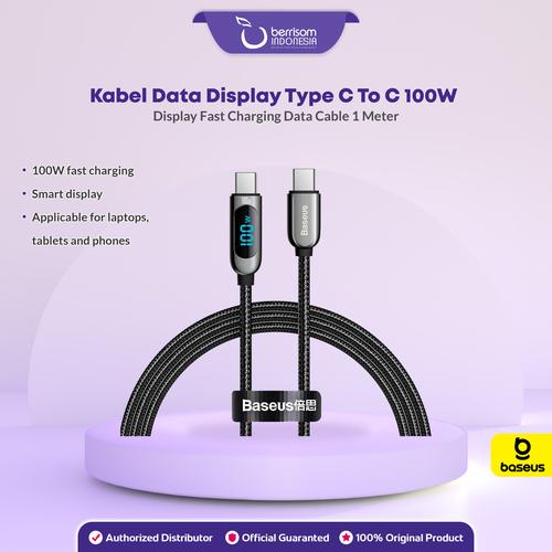Jual Baseus Kabel Data Display TYPE C TO TYPE C 100W 5A Super Fast ...