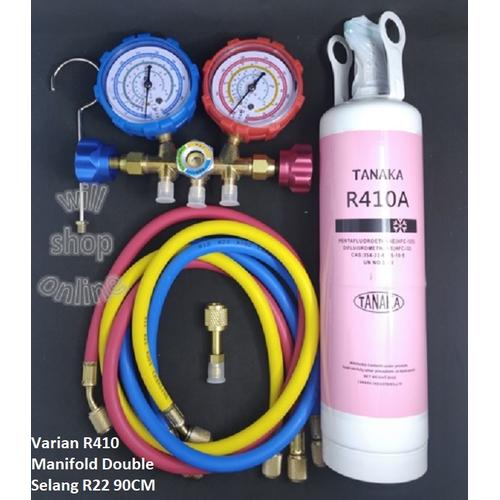 Jual PAKET ALAT PENGISIAN FREON AC RUMAH R410 MURAH MANIFOLD DOUBLE ...