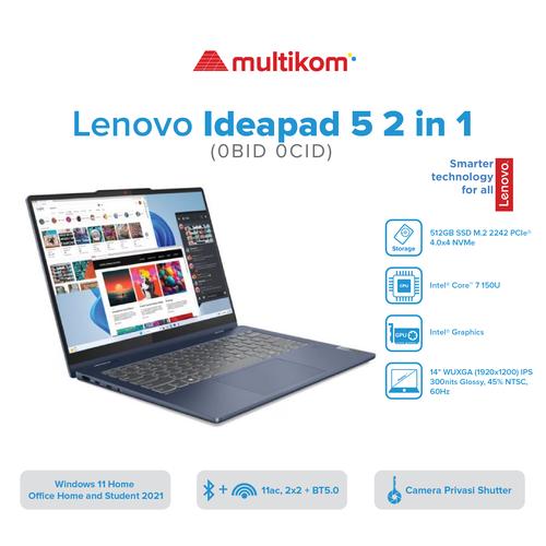 Promo Lenovo IP5 2in1 0BID 0CID Intel 7 150U 16GB 512GB SSD 14"Touch W11 OHS Cicil 0% 3x - Kota ...