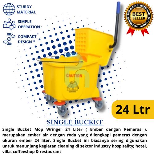 Jual Single Bucket 24 Liter / Wringer Trolley Side Press Bucket ...