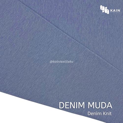 Jual Bahan Kain Denim Knit per 0,5 kg - Biru ice - Kota Bandung - Kain ...