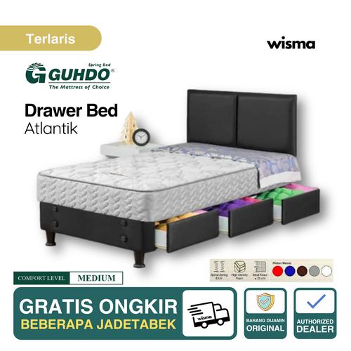 Promo Springbed Laci Set Kasur Guhdo / Drawer Bed New Prima Sandaran Atlantik Putih Merah Coklat ...