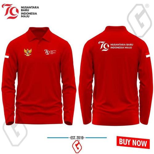 Jual Kaos Kerah Kemerdekaan 17 Agustus 2024 79th Baju Lengan Panjang Polo HUT RI Baju agustusan ...