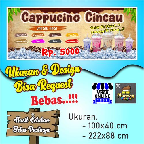 Jual Spanduk, Banner, Mmt Jualan Minuman Cappucino Cincau, Capcin ...