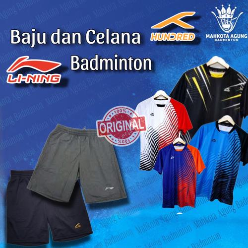 Jual CELANA BAJU BADMINTON LINING HUNDRED ORIGINAL BAHAN DINGIN CEPAT ...