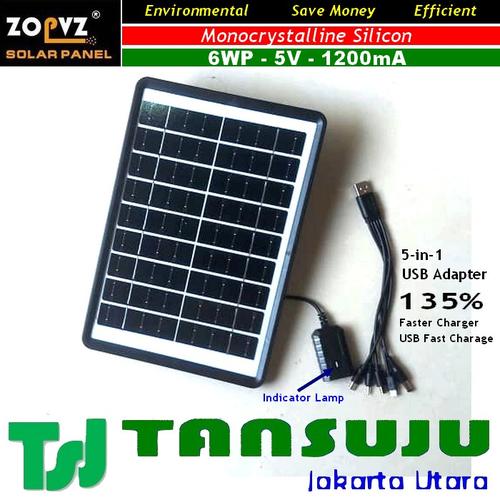 Jual Portabel Panel Surya 6WP 5V 1200mA Panel Pembangkit Listrik ...