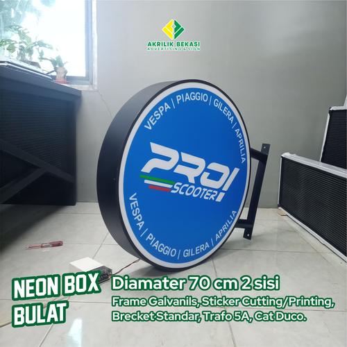 Promo Neon box 70cm 2 sisi | neonbox bulat 70cm murah - Kab. Bekasi ...