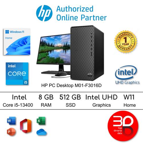 Promo HP PC Desktop M01-F3016D i5-13400 8GB 512GB Intel UHD Win11+OHS ...