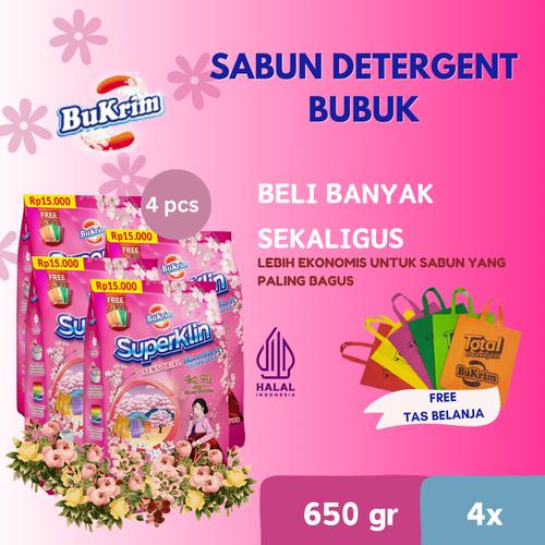 Promo 4 PCS - Sabun Detergent Bubuk BuKrim Sensasi Cherry Blossom 650gr ...
