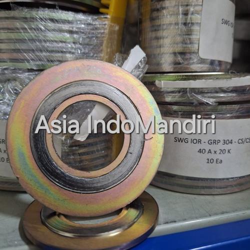 Jual Spiral Wound Gasket JIS 20K 3" inch DN80 Carbon Steel Besi / SWG ...