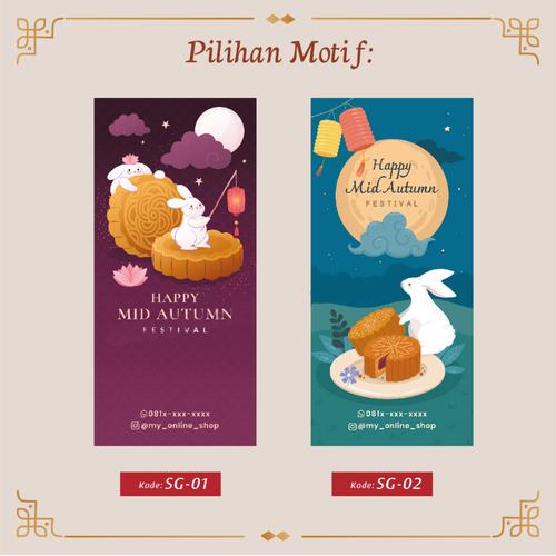 Jual Sticker mooncake mid autumn festival stiker segel label box moon ...