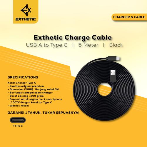 Promo Exthetic Kabel Charger USB A to Type C 5 Meter / 5M - EK05C ...
