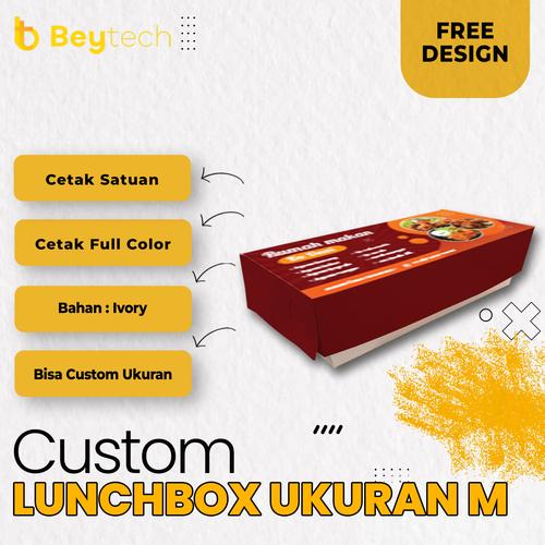 Jual [CETAK SATUAN] Custom Cetak Paper Lunch Box Size M Food Grade Full ...