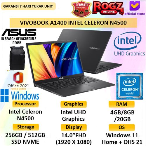 Promo Asus Vivobook A416 FHD Intel N4500 8GB 256ssd W11+OHS 14.0 FHD ...
