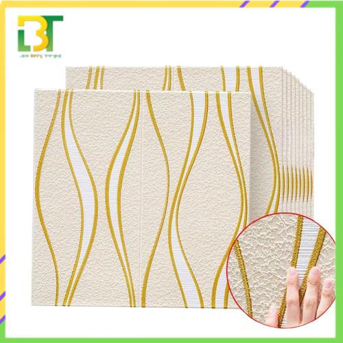 Jual LBT Walpapper Dinding Foam 3D 70cm X 70cm Motif Gelombang Wallfoam ...