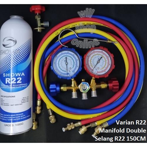Jual PAKET ALAT PENGISIAN FREON AC RUMAH R22 MURAH MANIFOLD DOUBLE ...