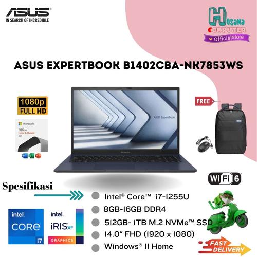 Promo ASUS ExpertBook B1 B1402CBA-NK7853WS - I7 1255U 8GB 512GB SSD 14 ...