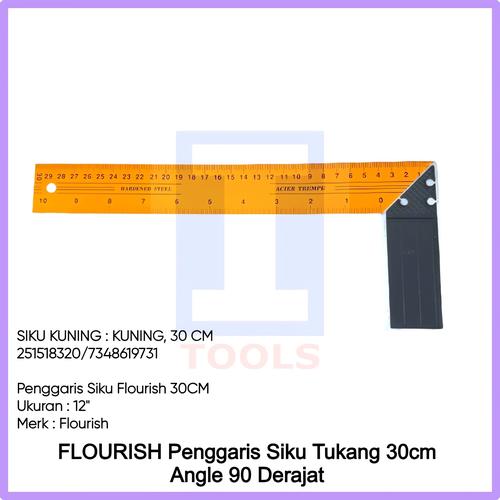 Jual FLOURISH Penggaris Siku Tukang 30cm Angle 90 Derajat - Jakarta ...