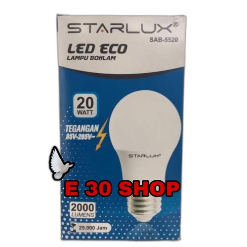 Jual Lampu Led Bulb Light Putih Starlux Eco 20 Watt Bohlam Lampu SNI ...