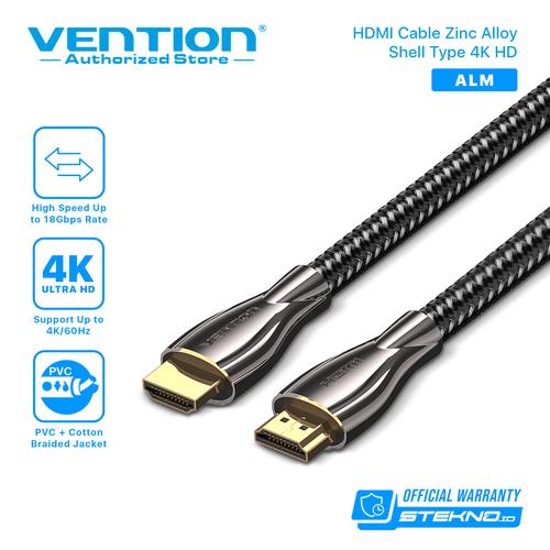 Jual Vention Kabel HDMI 2.0 Male to Male 4K HDR 3D Cotton Braided Zinc Alloy - ALM, 2 Meter ...