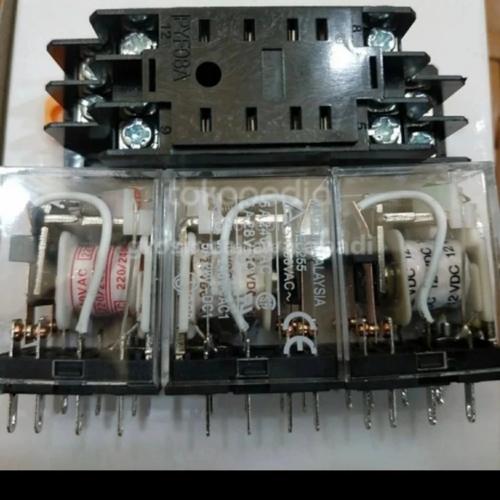 Jual relay my2/my2n 12vdc,24vdc,220vac 8kaki original/relay my2n ori ...
