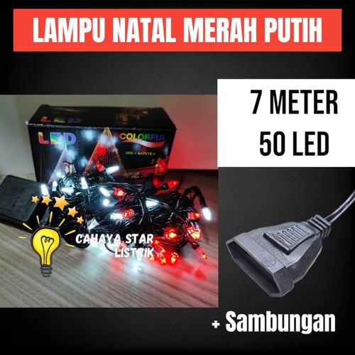 Promo Lampu Natal Lampu Tumblr Merah Putih Murah - 10M HITAM-OCEAN ...