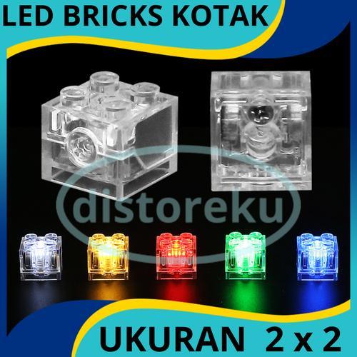 Jual LED BRICKS KOTAK 2x2 Include Battery Baterai LIGHT LED BRICK BALOK ...