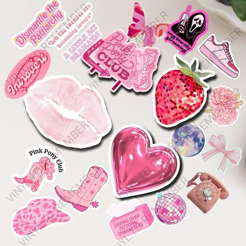 Jual Sticker Pack Pink Aesthetic Helm Laptop Lucu Vinyl Glossy Retro ...