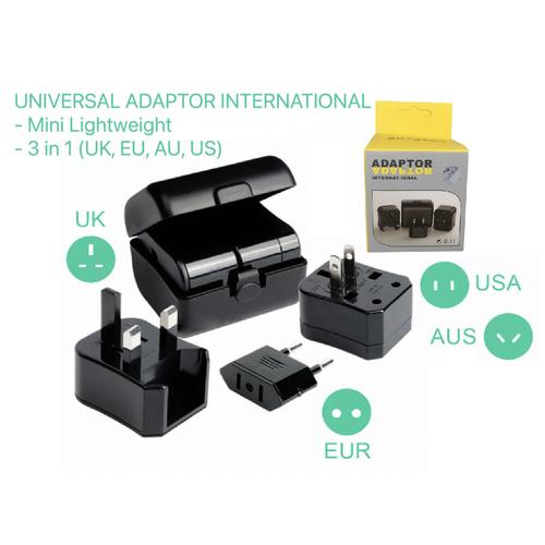 Jual 3in1 Global Travel Adaptor Conversion 3 Sockets Plugs Universal ...
