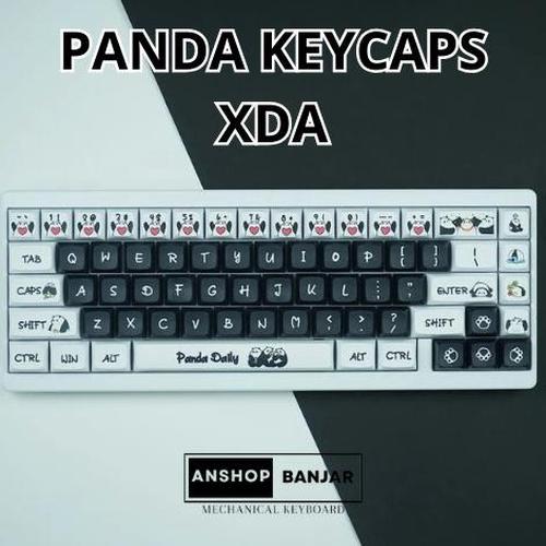 Jual GoSend PANDA Keycaps XDA Black & White PBT Mechanical keyboard ...